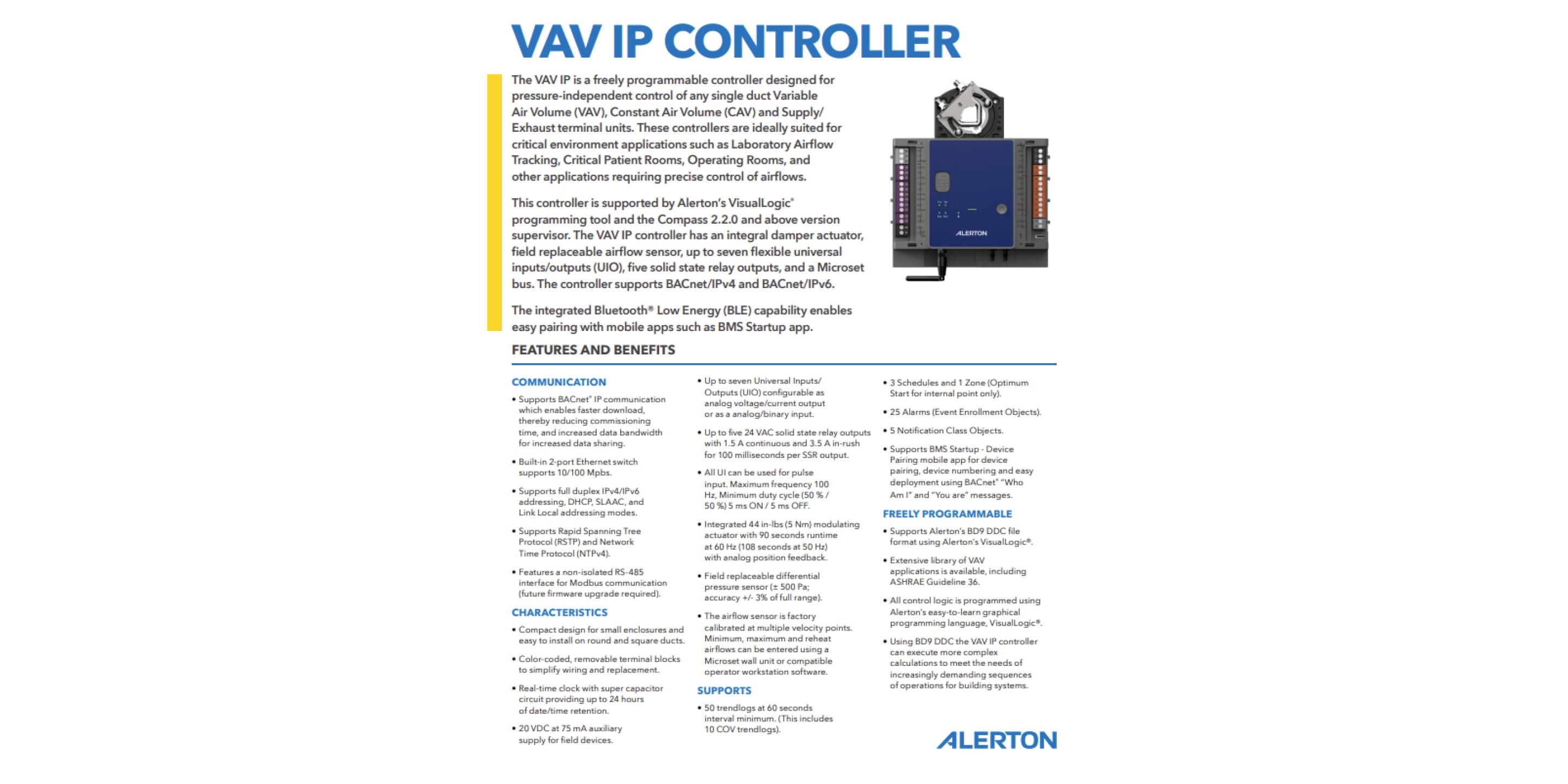 VAV IP Controller With Integrated Actuator - Alerton